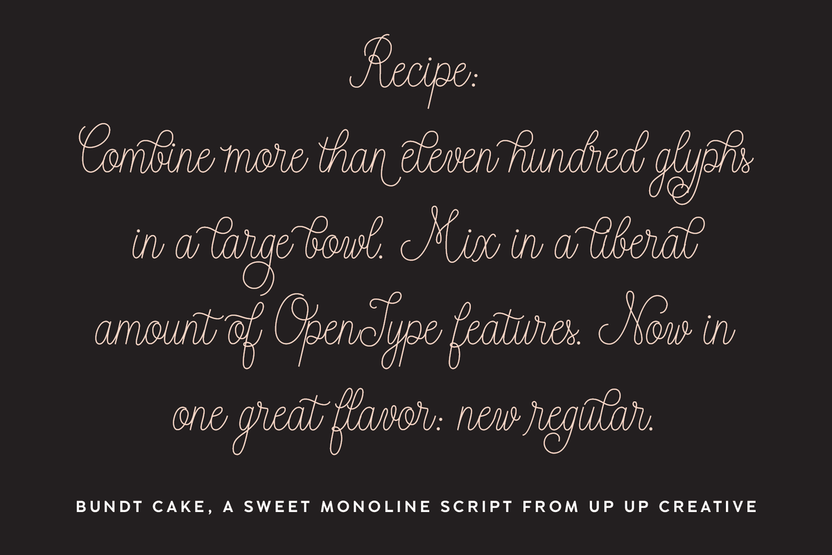 Bundt Cake Script Font – Up Up Creative