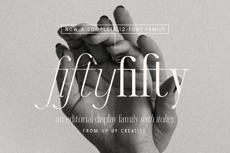 Fifty Fifty Serif Font Family with Italics - Up Up Creative