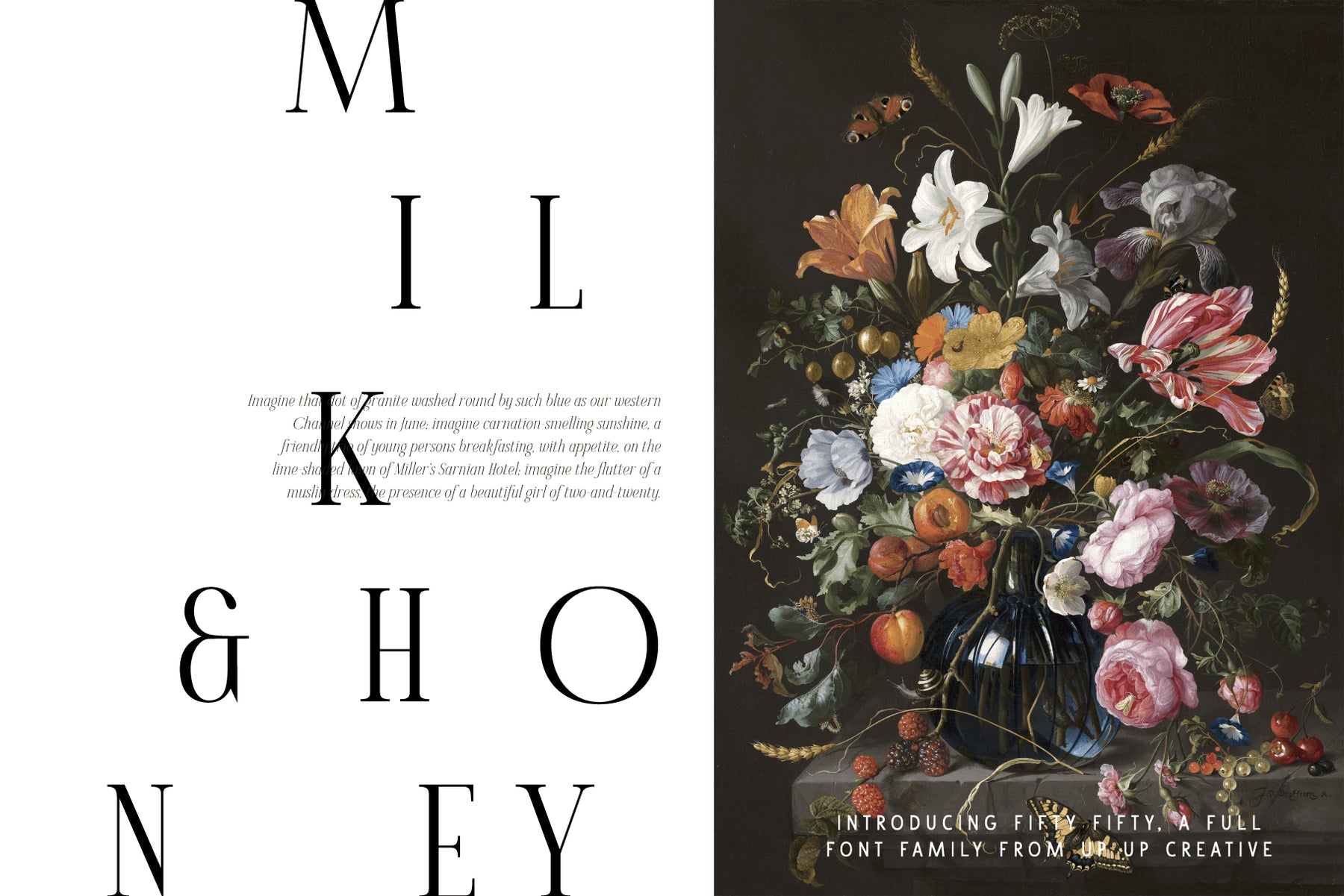 Fifty Fifty Serif Font Family with Italics - Up Up Creative