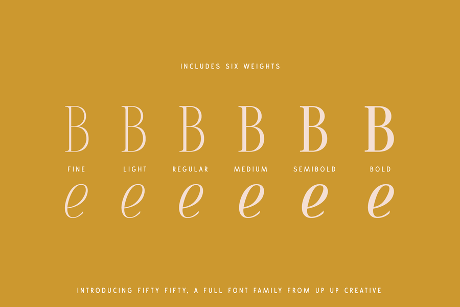 Fifty Fifty Serif Font Family with Italics - Up Up Creative