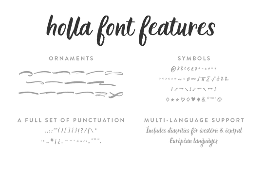 Holla Script Font - Script Font - Up Up Creative